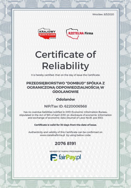 Certificates - DOMBUD